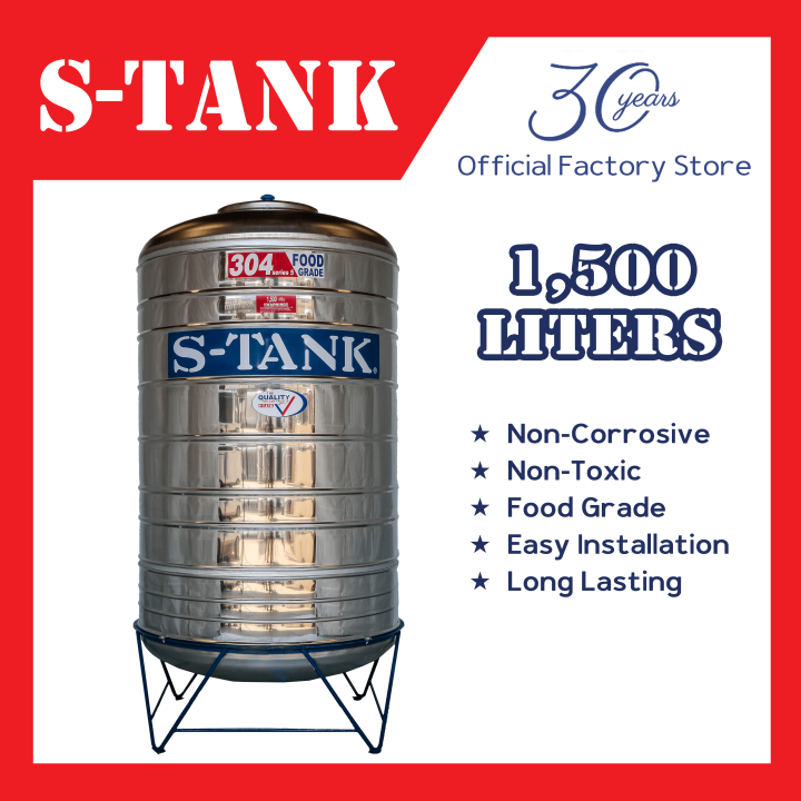 S-Tank Vertical Stainless Steel Water Tank - 1,500 Liters | Lazada PH