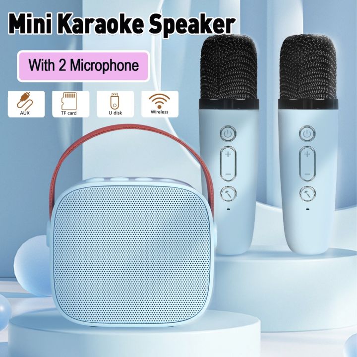 Mini Wireless Mic Bluetooth Small Speaker Outdoor Portable Karaoke ...