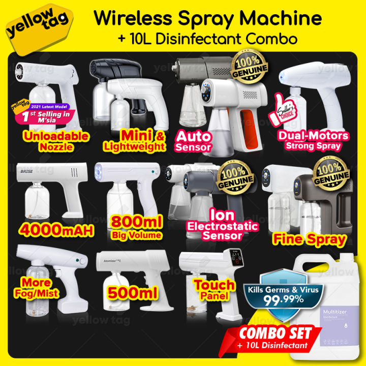 [13 TYPES] 10L Disinfectant + Nano Atomization Spray Gun/ Blu-ray ...