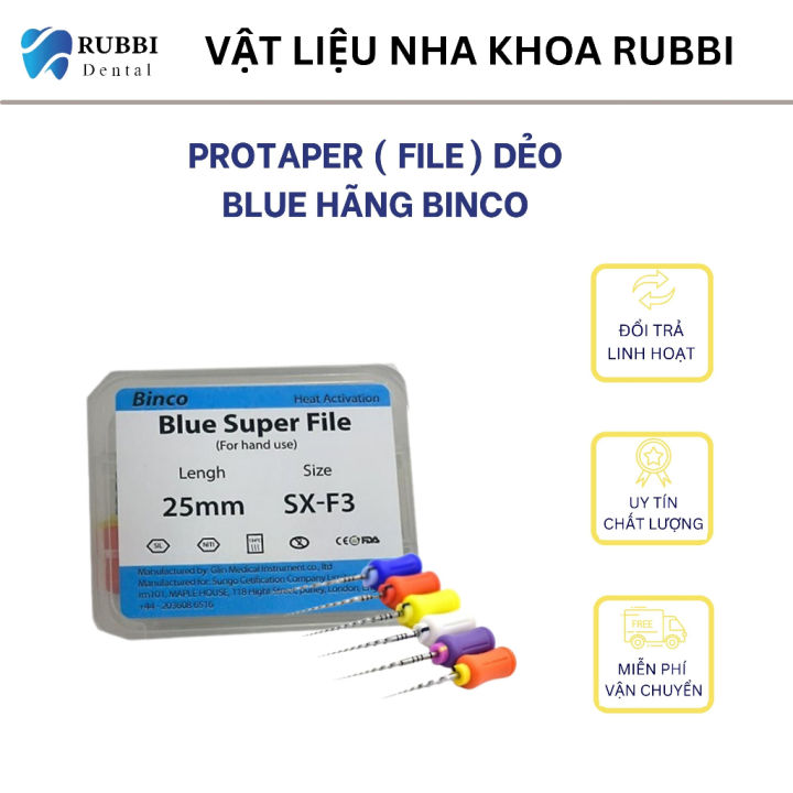 Protaper (file) dẻo BLUE hãng BINCO dành cho tay dùng cho nội nha ...