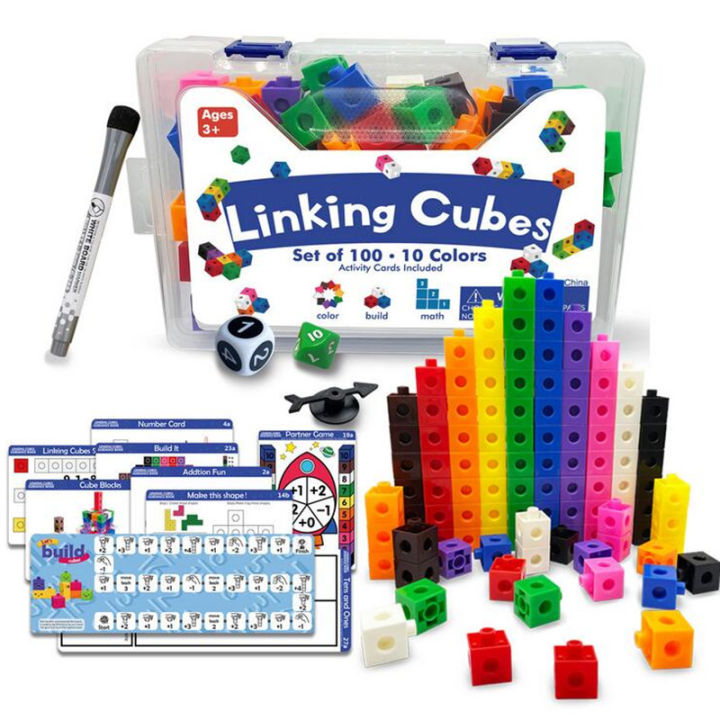 Moulty Linking Math Cubes with Activity Cards Set, Number Building ...