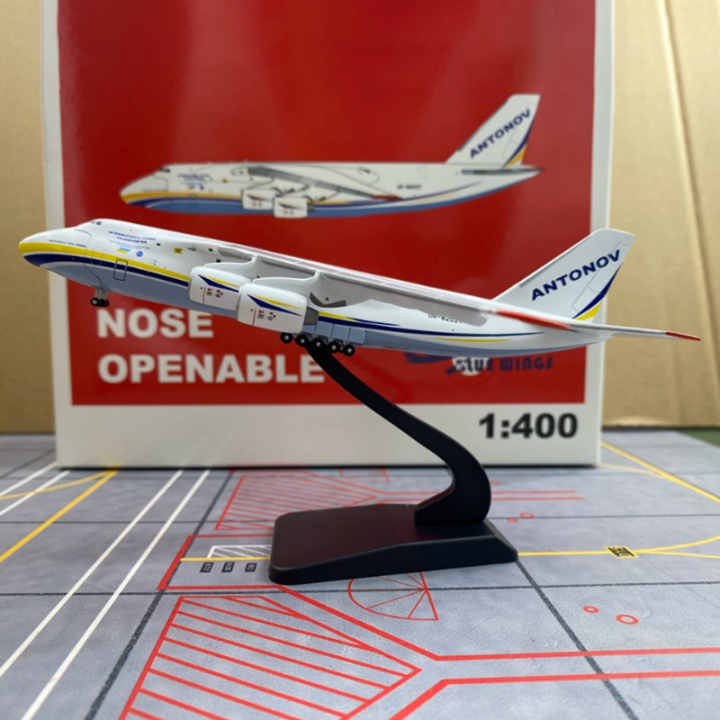 Diecast โลหะผสม1:400 Scale Antonov An-124จมูกเปิดได้เครื่องบินขนส่ง ...