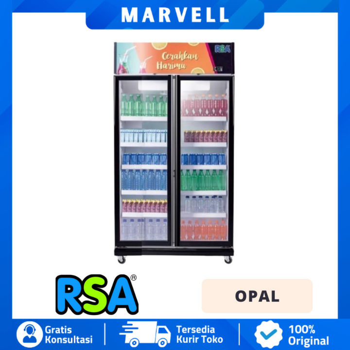 SHOWCASE RSA OPAL DISPLAY COOLER KULKAS MINUMAN 2 PINTU | Lazada Indonesia