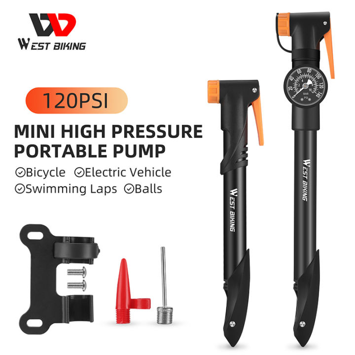 【Local Delivery】WEST BIKING 120PSI Bike Pump Schrader Presta Valve ...