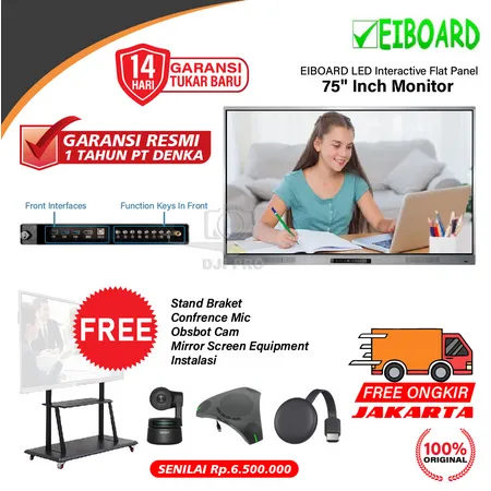 EIBOARD LED Interactive Flat Panel 75" Inch Monitor Original Resmi | Lazada Indonesia