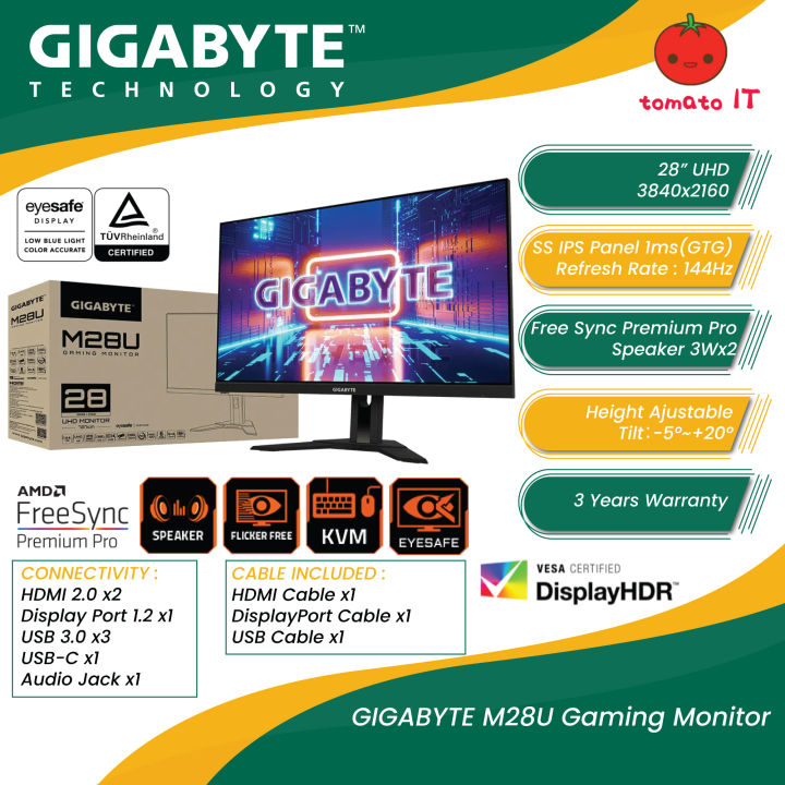 GIGABYTE M28U Gaming Monitor | Lazada