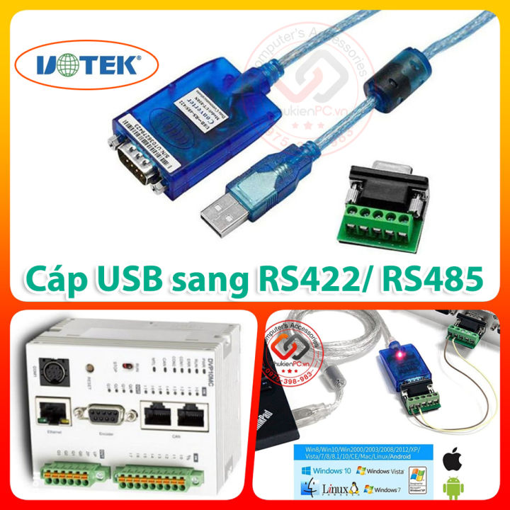 Cáp chuyển USB to RS422 RS485 UTEK UT-890A Chip FTDI UTEK UT-850N Chip ...