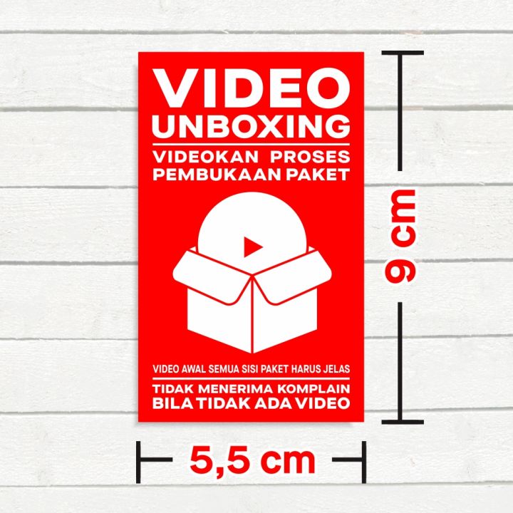 Sticker Label Video Unboxing Stiker Pengiriman Online Shop 9 x 5,5 cm ...