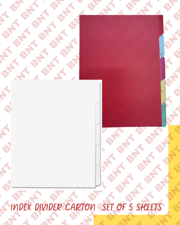 INDEX DIVIDER CARTON File Index Divider File Divider MULTI COLOR/WHITE ...