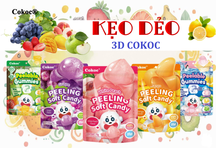Kẹo trái cây bóc vỏ hình ngộ nghĩnh COKOC sẵn nhiều vị | Lazada.vn