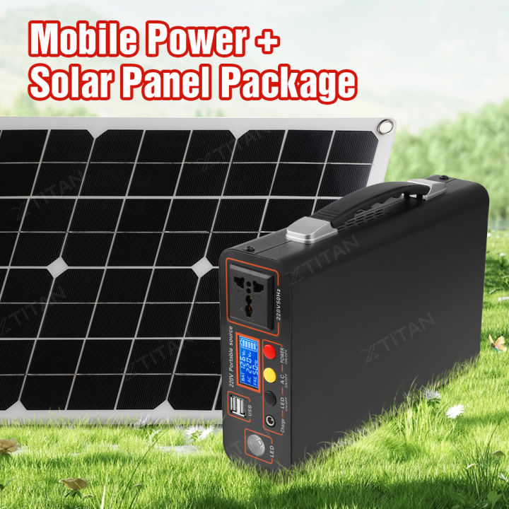 XTITAN 220V 300W Outdoor Portable Solar Camp Solar Panel System ...
