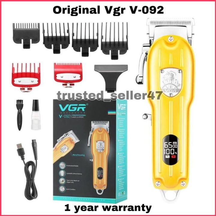VGR V-092 Original Rechargeable Hair Clipper Hair Cutter Trimmer Potong Rambut | Lazada