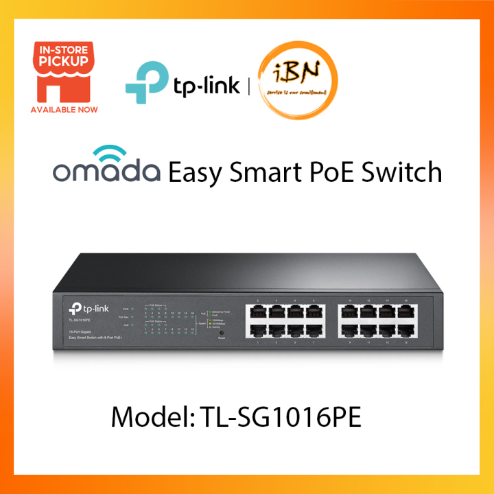Tp Link Tl Sg1016pe 16 Port Gigabit Easy Smart Poe Switch With 8 Port