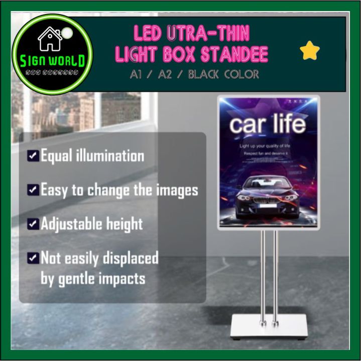 LED Ultra Thin Display Light Box Floor Stand / Mall Restaurant Cosmetic ...