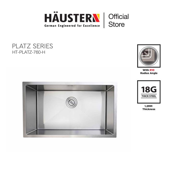 Haustern Single Bowl Stainless Steel Sink PLATZ-760-H | Lazada