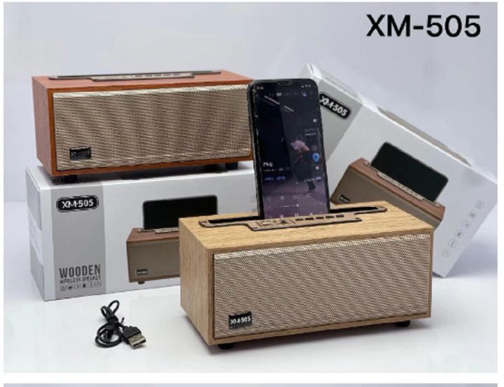 Loa bluetooth XM520, XM505 Bass mạnh, siêu trầm , thiết kế vỏ gỗ dạng ...