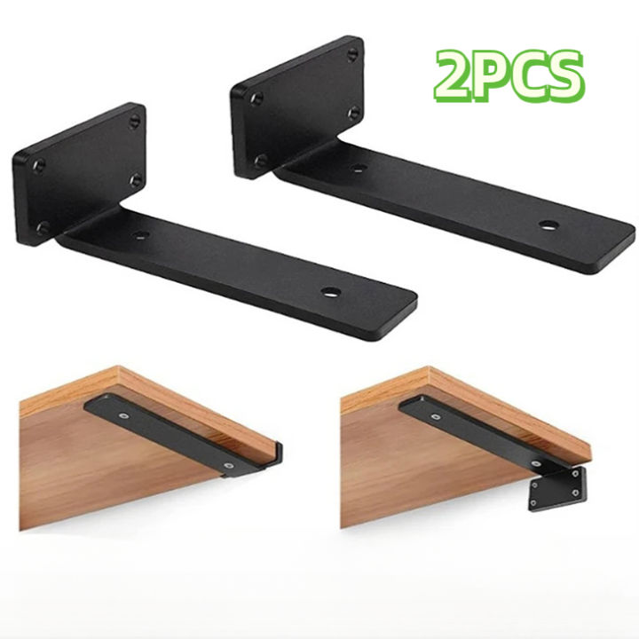 2 PCS Steel Heavy Duty Concealed Floating Wall Bracket Wall Shelf ...
