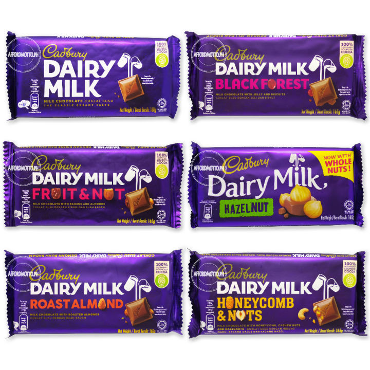 Cadbury Dairy Milk 160g (chocolate/hazelnut/fruit&nut/roast almond ...
