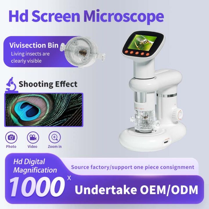 yieryi Kids Microscope Kit Lab LED 1200X Home School Educational Toy ...