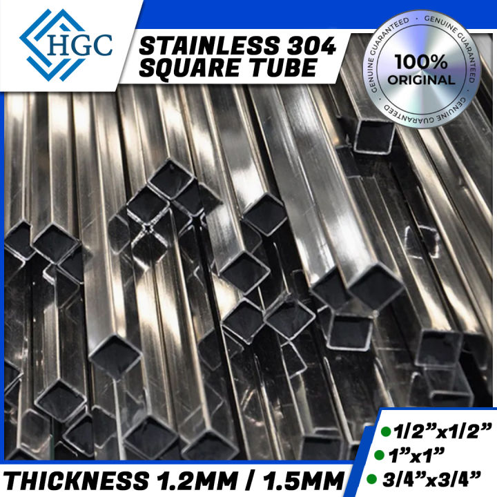 Stainless 304 Tubular / Square Tube | 1/2" x 1/2", 3/4" x 3/4", 1" x 1 ...