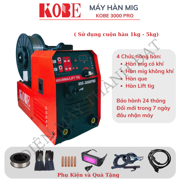 Máy hàn mig Nhật không dùng khí 5 chức năng KOBE 3000 PRO sử dụng cuộn ...