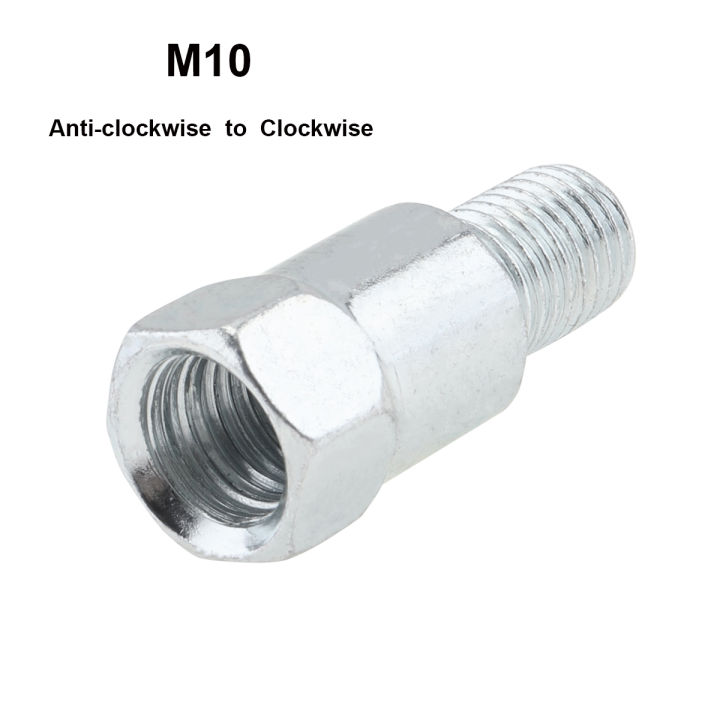 M10 10mm Anti-clockwise To Clockwise Mirror Adapter Sliver Steel Metal ... M10 10mm Anti-clockwise To Clockwise Mirror Adapter Sliver Steel Metal ...