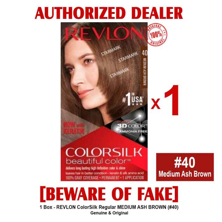 REVLON Colorsilk BEAUTIFUL Color - Revlon MEDIUM ASH BROWN (#40 ...