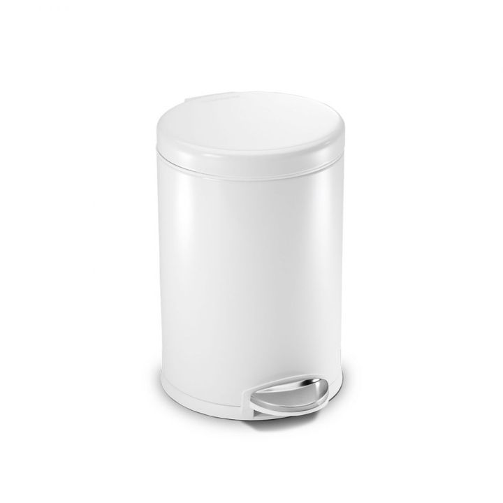Simplehuman CW1853 4.5L Stainless Steel Mini Round Step Can (White ...