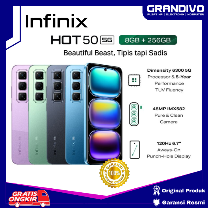 Infinix Hot 50 6GB/256GB New Garansi Resmi - Grandivo | Lazada Indonesia