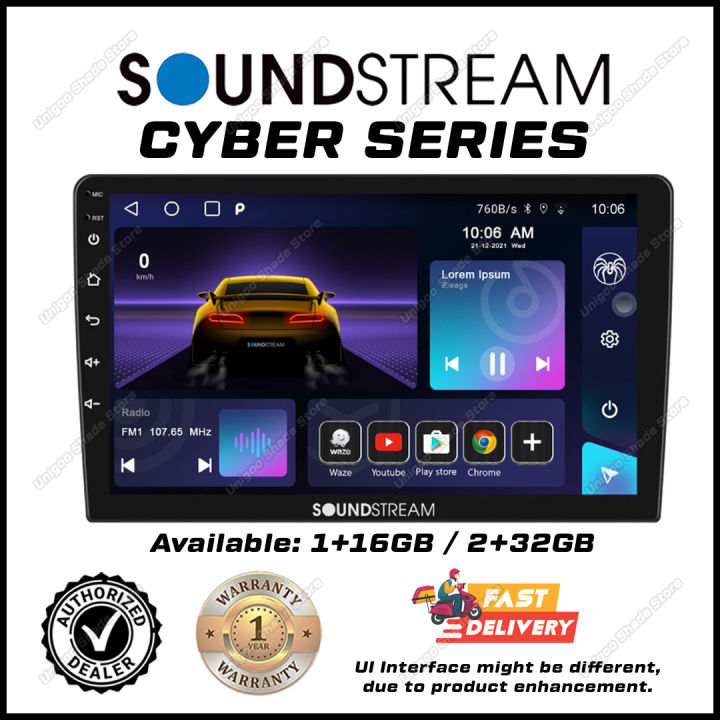 SOUNDSTREAM CYBER Android 12 Android Player Kereta Car Big Screen ...