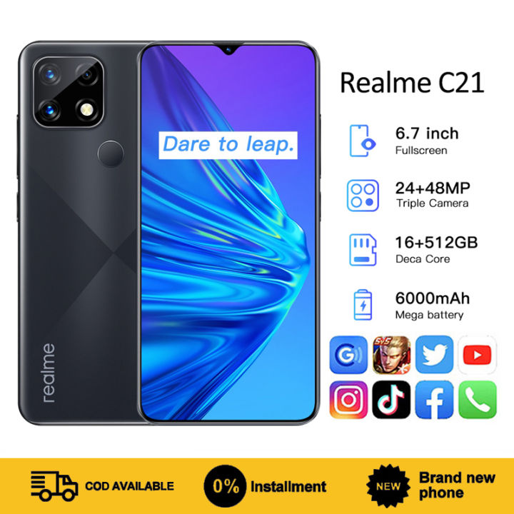 Cellphone Realme C21 Original Brand new Smartphone 6.7'' Fullscreen ...