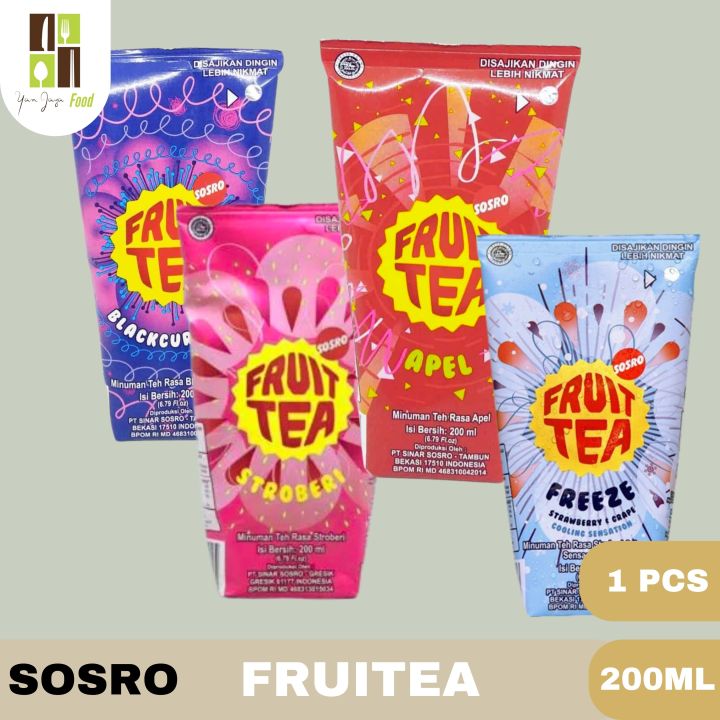 Fruitea Sosro / Minuman Fruit Tea / Apel / Blackcurrant / Stoberi ...