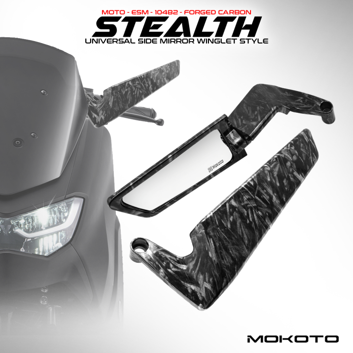 MOKOTO STEALTH SIDE MIRROR ALLOY BOLT TYPE CARBON NON-GRADED LENS ...