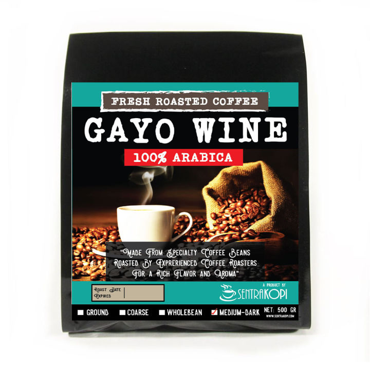 Sentra Kopi - Gayo Wine Arabica Arabika 500 Gram - Bubuk / Biji ...