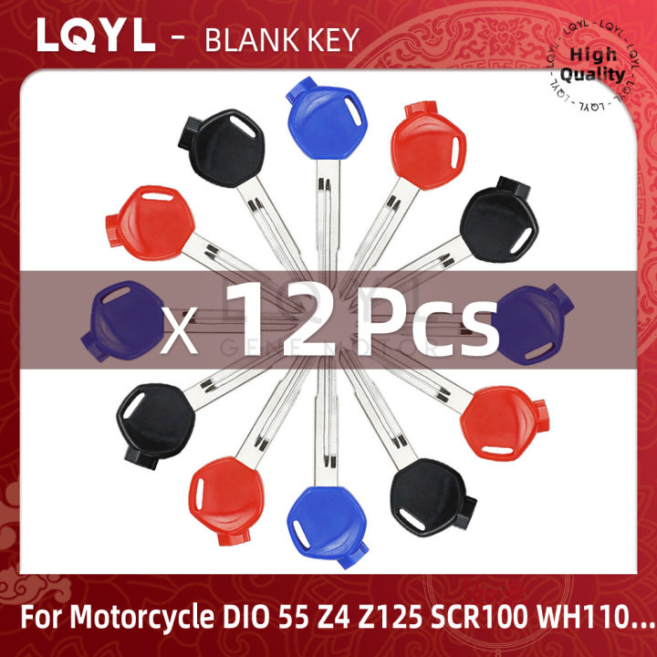 【Popular Categories】 12Pcs Blank Key Motorcycle Replace Uncut Keys For ...