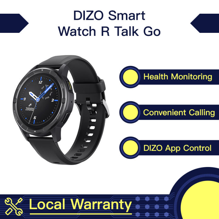 realme DIZO Smart Watch R Talk Go High-Resolution Full Touch Screen Dual Health Sensors 5ATM ...