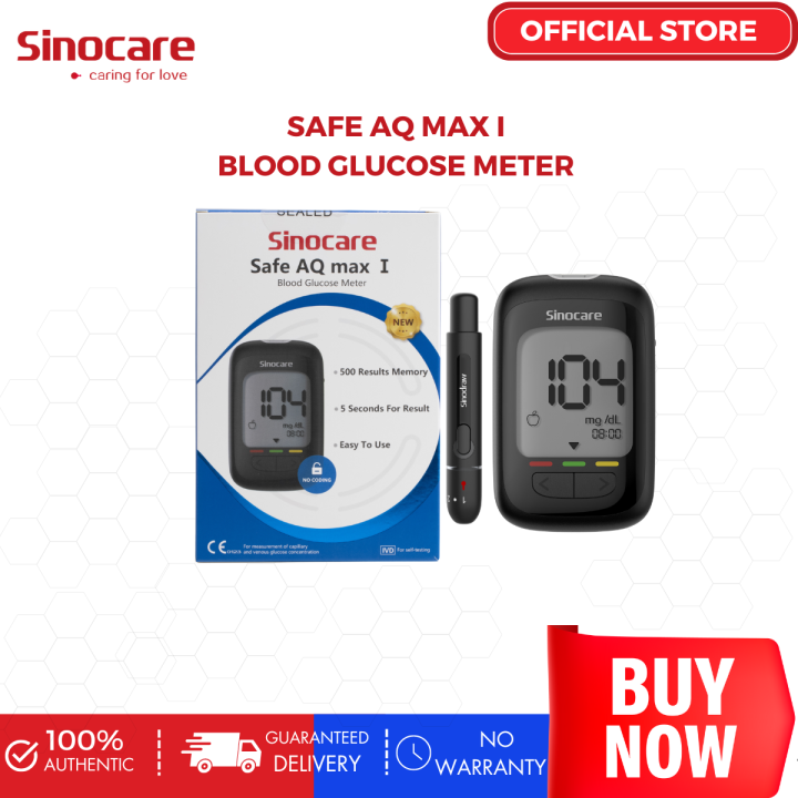 Sinocare Safe-AQ-Max I Glucometer only | Lazada PH