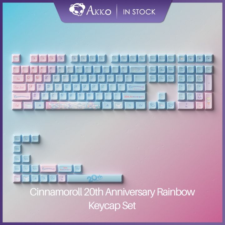 Akko Cinnamoroll 20th Anniversary Jda/opi Keycap Set,ทนทาน PBT DIY Dye ...