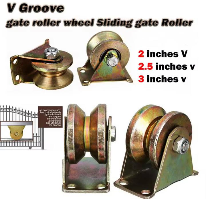 V Groove heavy duty pulley 2inch-3inch Sliding gate roller wheel Color ...