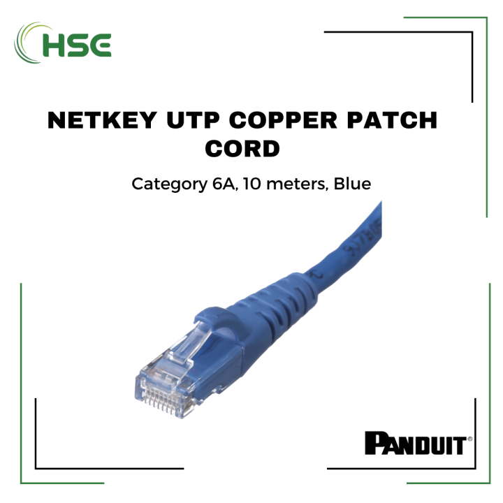 Panduit Netkey UTP CAT 6A Copper Patchcord 10M Blue | Lazada
