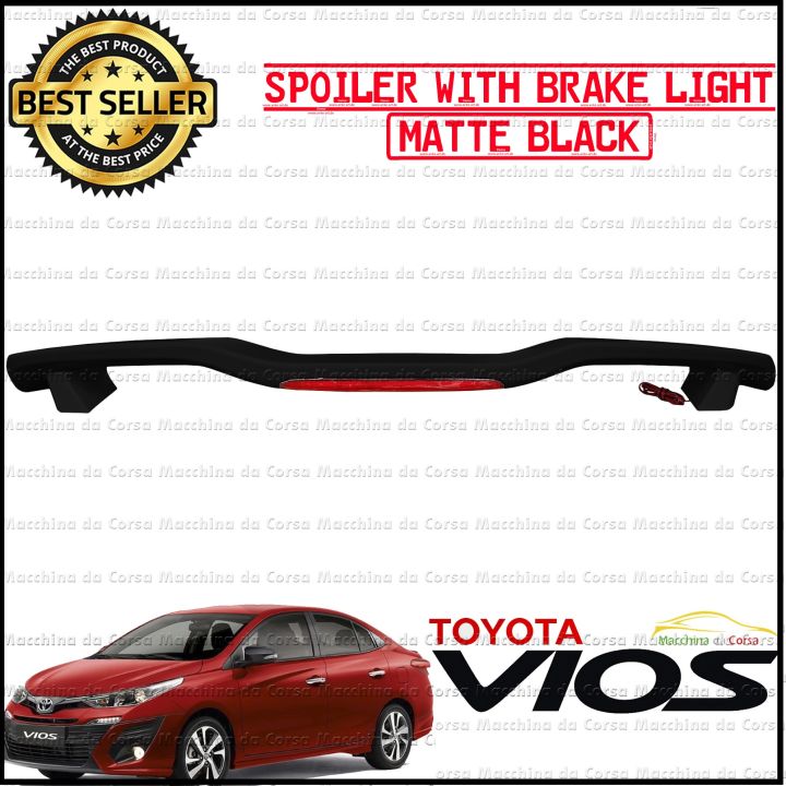 Toyota Vios 2019-2021 Rear Trunk Spoiler w/ Brake Light (Matte Black ...