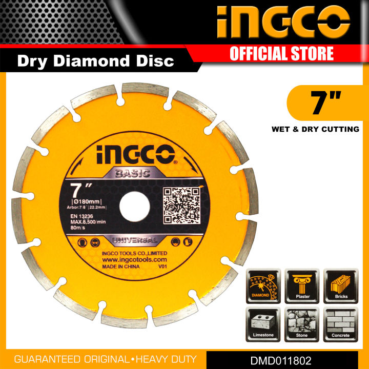 Ingco DMD011802 7" Wet And Dry Diamond Cutting Disc 0180mm IHT | Lazada PH