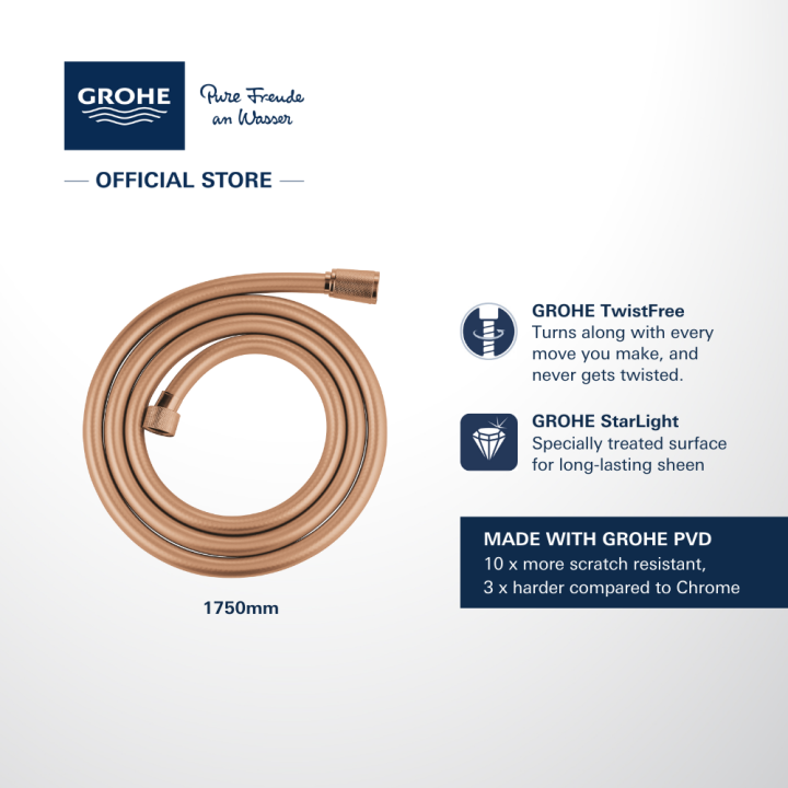 GROHE SilverFlex Shower Hose Twistfree in SPA Colours (1750 mm ...