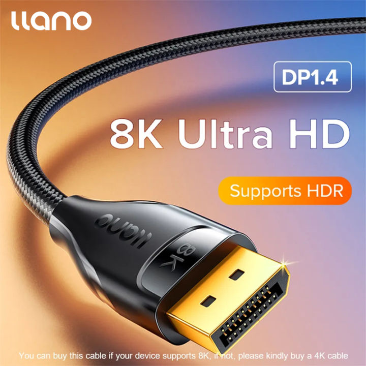 LLANO 8K DP 1.4 Cable DisplayPort 32.4Gbps High Speed Cable DP1.2 4K 2K ...