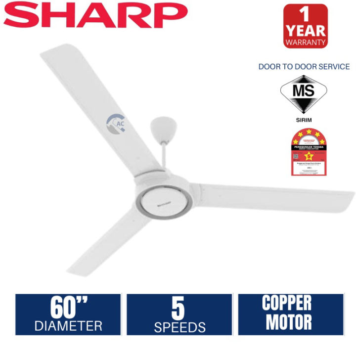Sharp Ceiling Fan 60” WHITE PJC60CFKA / Kipas Syling Sharp 60” | Lazada