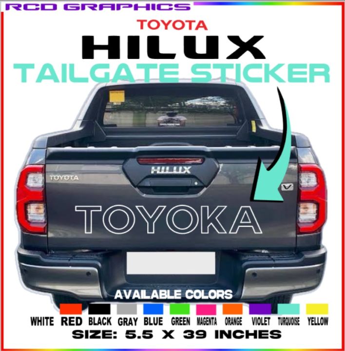 TOYOKA toyota Sticker hilux tailgate sticker outline | Lazada PH