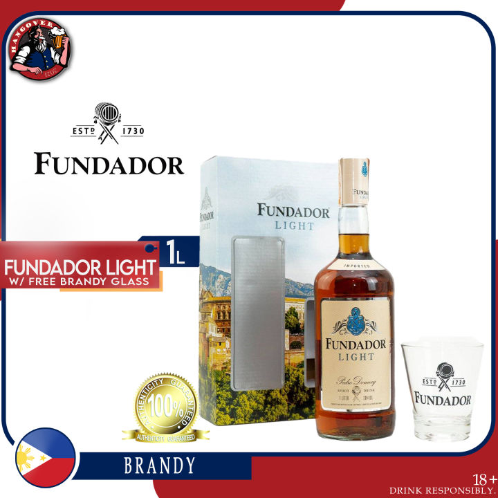 Fundador Light 1L with FREE Brandy Glass | Lazada PH