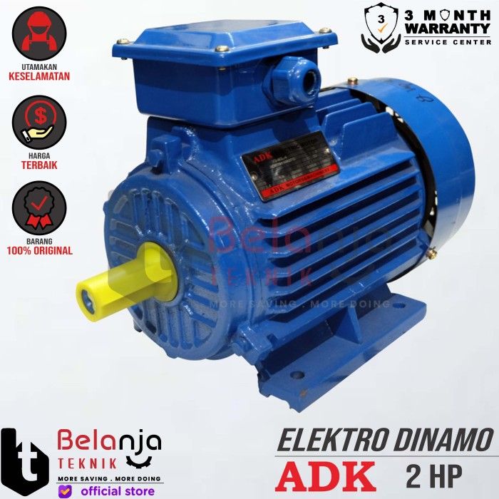 ADK MESIN PENGGERAK DINAMO ELECTRO MOTOR 2 HP 3 PHASE 4 POLE | Lazada Indonesia