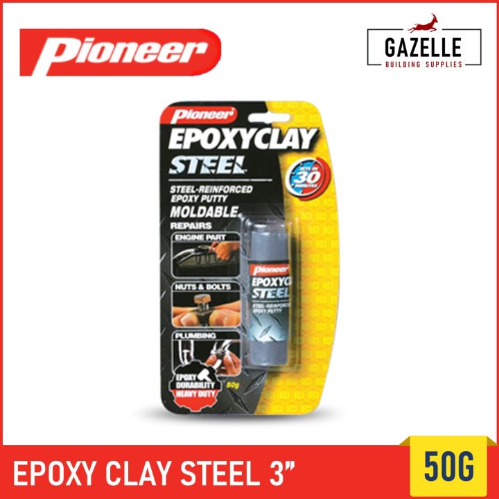 Pioneer Epoxy Clay Steel Fast Setting Epoxy Putty 3" 50g | Lazada PH