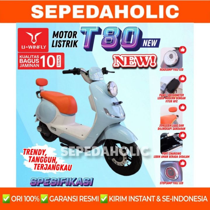 Sepeda Motor Listrik UWINFLY T80 T 80 Electric Bike 1200 Watt Terbaru ...